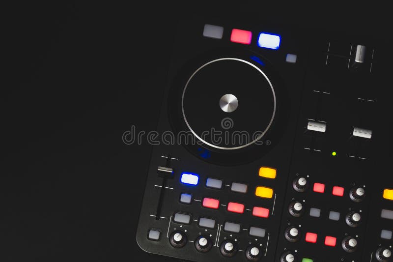 Dj Sound Mixer Controller with Knobs and Sliders. Audio Mixing Deck ...