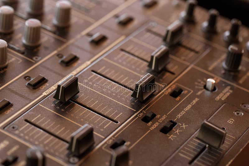 Dj Sound Mixer with Knobs and Sliders Stock Photo - Image of electronic ...