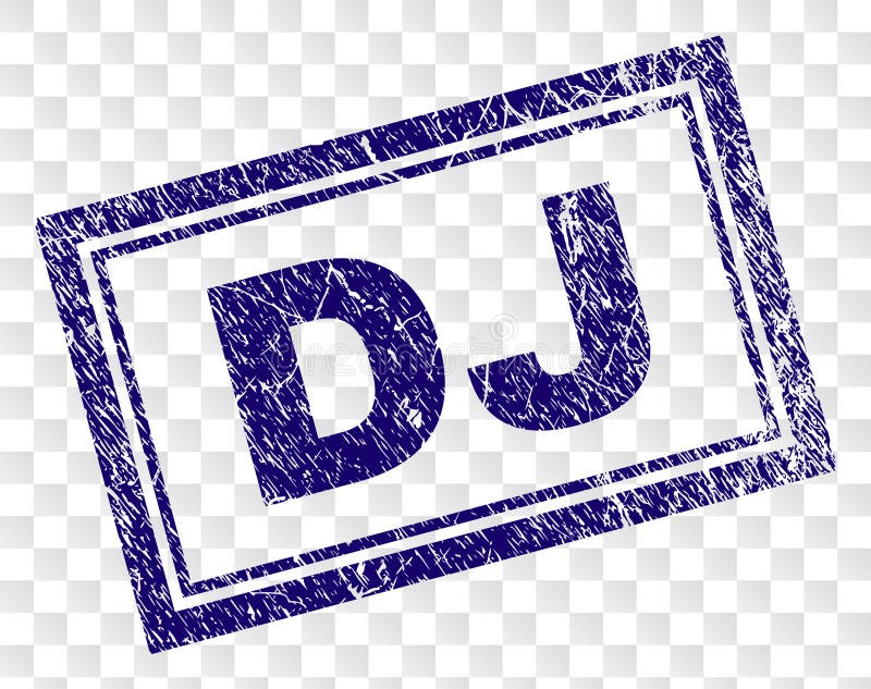 Grunge DJ Rectangle Stamp stock vector. Illustration of rubber - 134780982