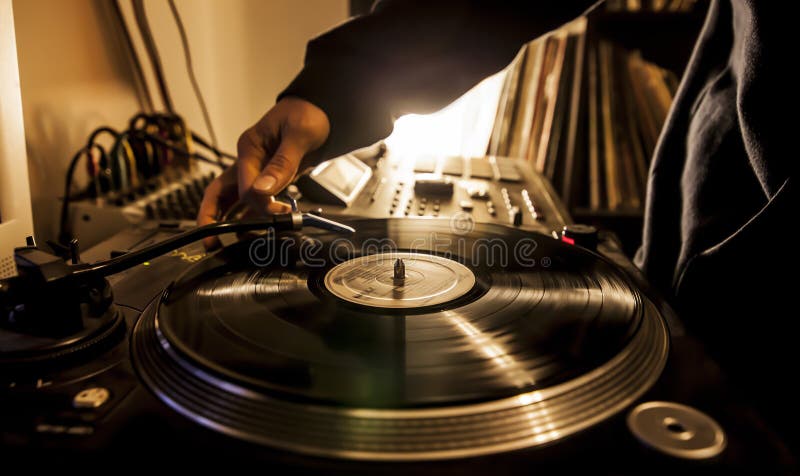 Dj in Studio with Turntable Stock Image - Image of music, phono: 41121529