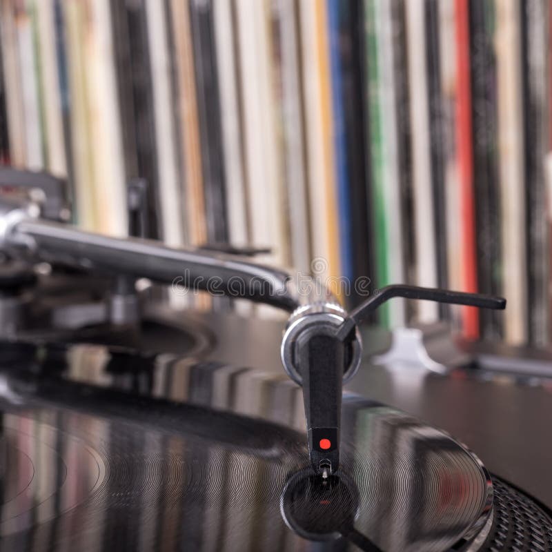 Dj Stylus on Spinning Vinyl, Record Background Stock Image - Image of ...