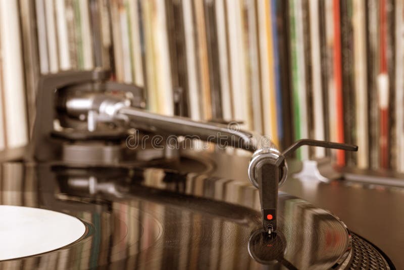 Dj Stylus on Spinning Vinyl, Record Background Stock Photo - Image of ...