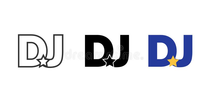 DJ Symbol Icon of 3 Types Color, Black and White, Outline. Isolated ...