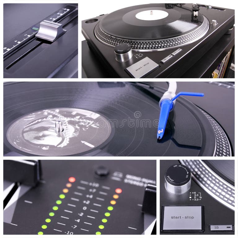 Dj table collage stock image. Image of disk, level, sound - 17995679