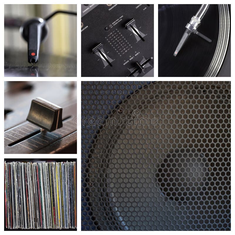 Dj tools collage stock photo. Image of clubbing, equalizer - 49359500