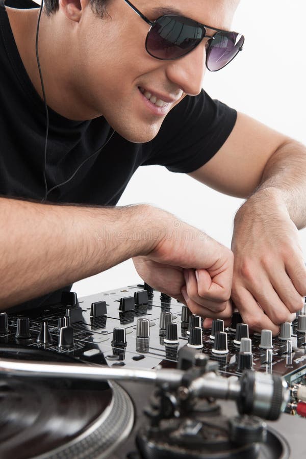 DJ at the turntable. stock photo. Image of nightclub - 32741996