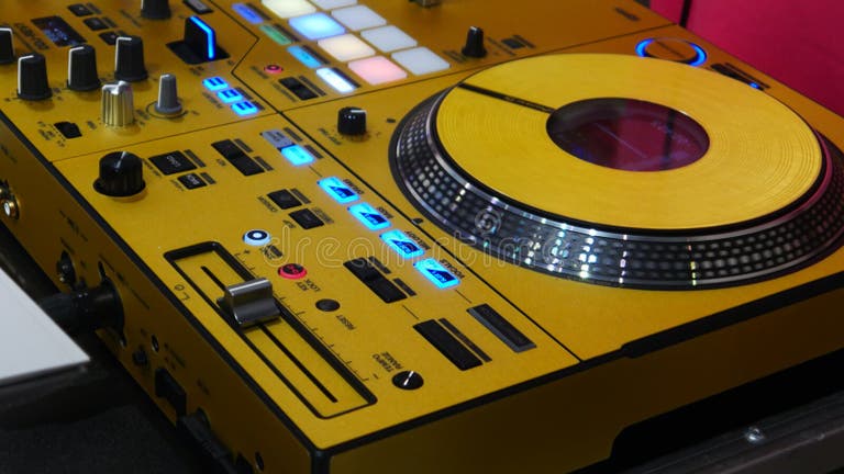 DJ Turntable Mixing Music with Hand Control Stock Photo - Image of ...