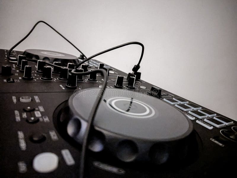 DJ turntable setup stock photo. Image of console, control - 373955252