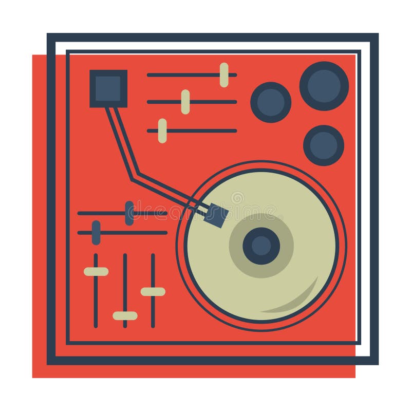 DJ turntable stock vector. Illustration of drive, illustration - 54193