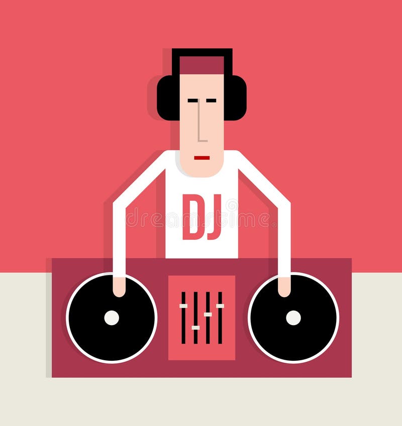 DJ with turntables stock vector. Illustration of clipart - 43432819