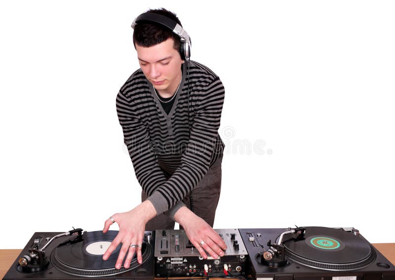 Dj with Turntables Play Music Stock Image - Image of person, play: 18642015