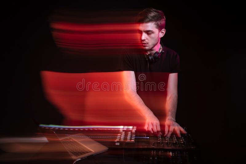 Dj Using Laptop and Playing Music Stock Photo - Image of dance, people ...