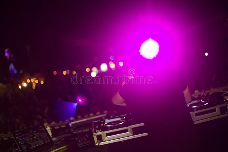 DJ Using Tuner Make Musics in Festival Stock Photo - Image of ...