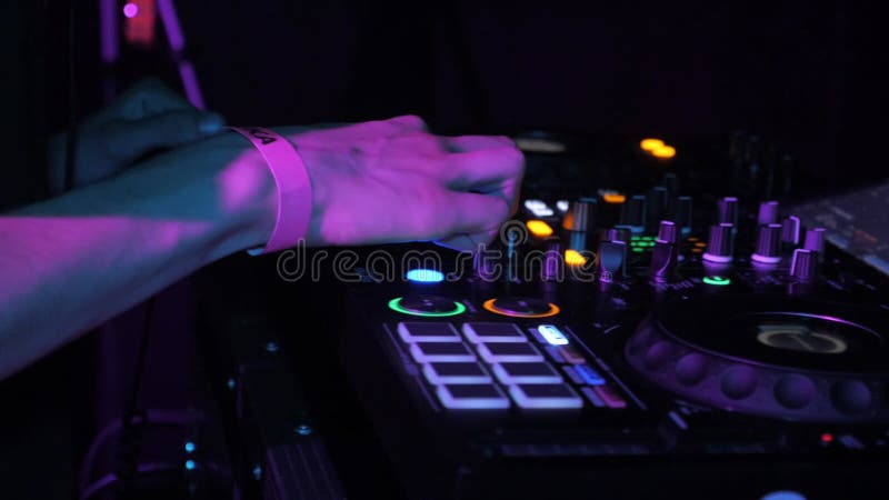 DJ Using a Turntable at a Party Stock Footage - Video of silicone ...