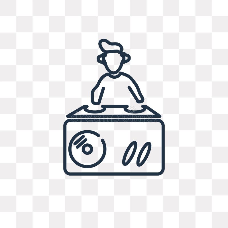 DJ Vector Icon Isolated on Transparent Background, Linear DJ ...