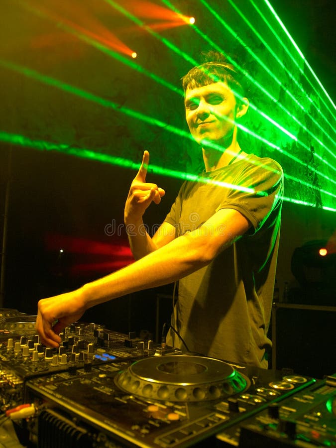 DJ at work stock image. Image of electronics, male, party - 24008151