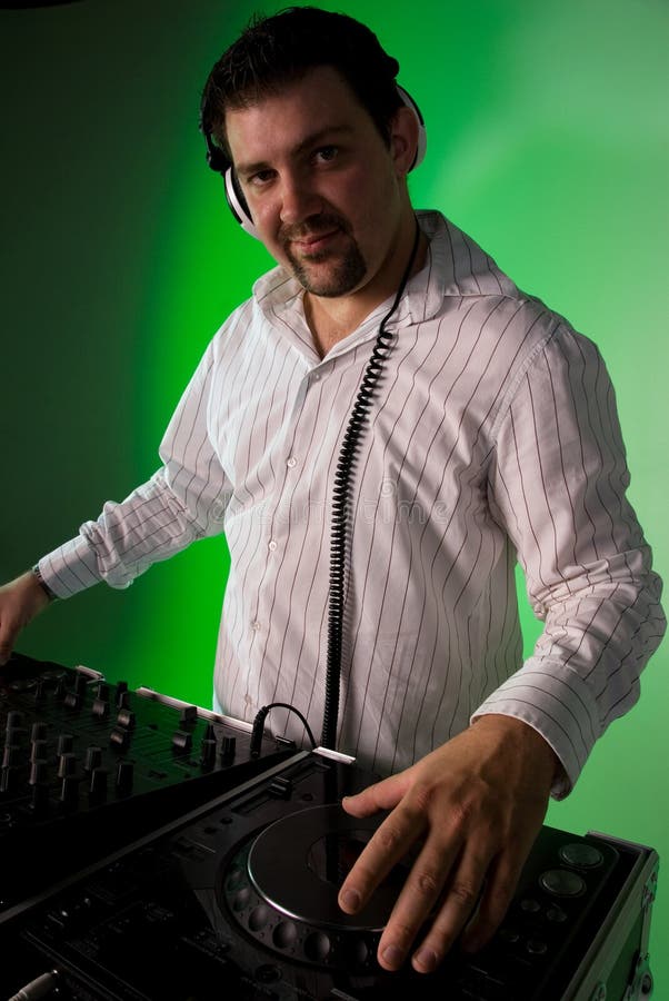 DJ at work stock image. Image of adult, record, deck, beat - 7538079