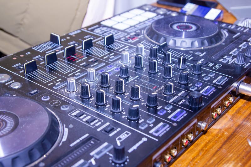Dj at Work, Dj Mixing Music, Hands of a Dj with Dj Panel Stock Image ...