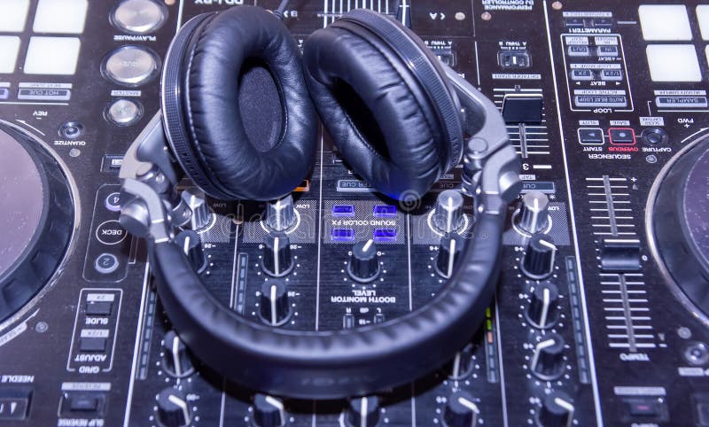 Dj at Work, Dj Mixing Music, Hands of a Dj with Dj Panel Stock Image ...