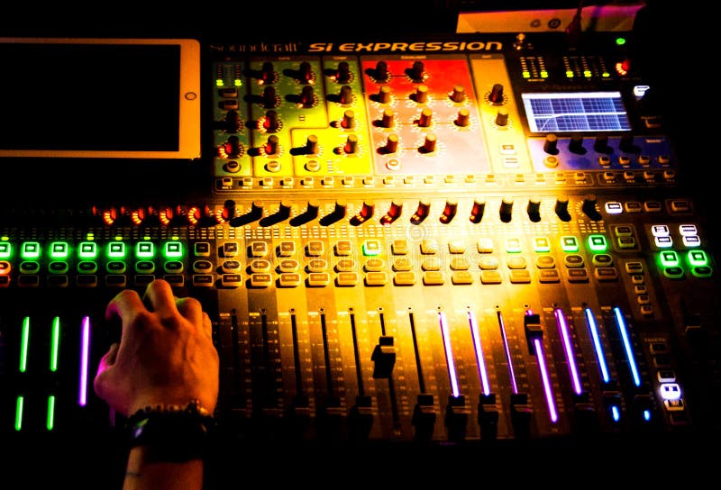 Dj at work in a nightclub stock photo. Image of record - 128813788