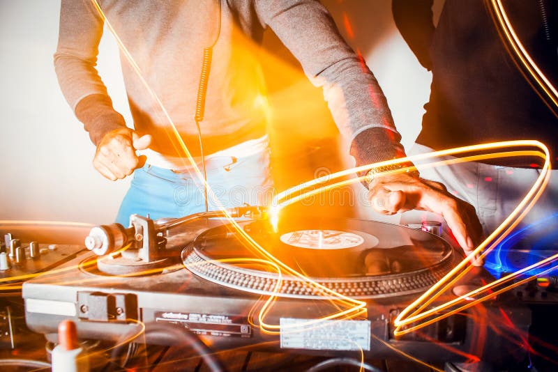 DJ at work stock image. Image of disco, fashion, mixing - 85694175