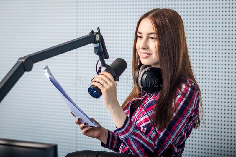 Dj working on the radio stock photo. Image of information - 71207976