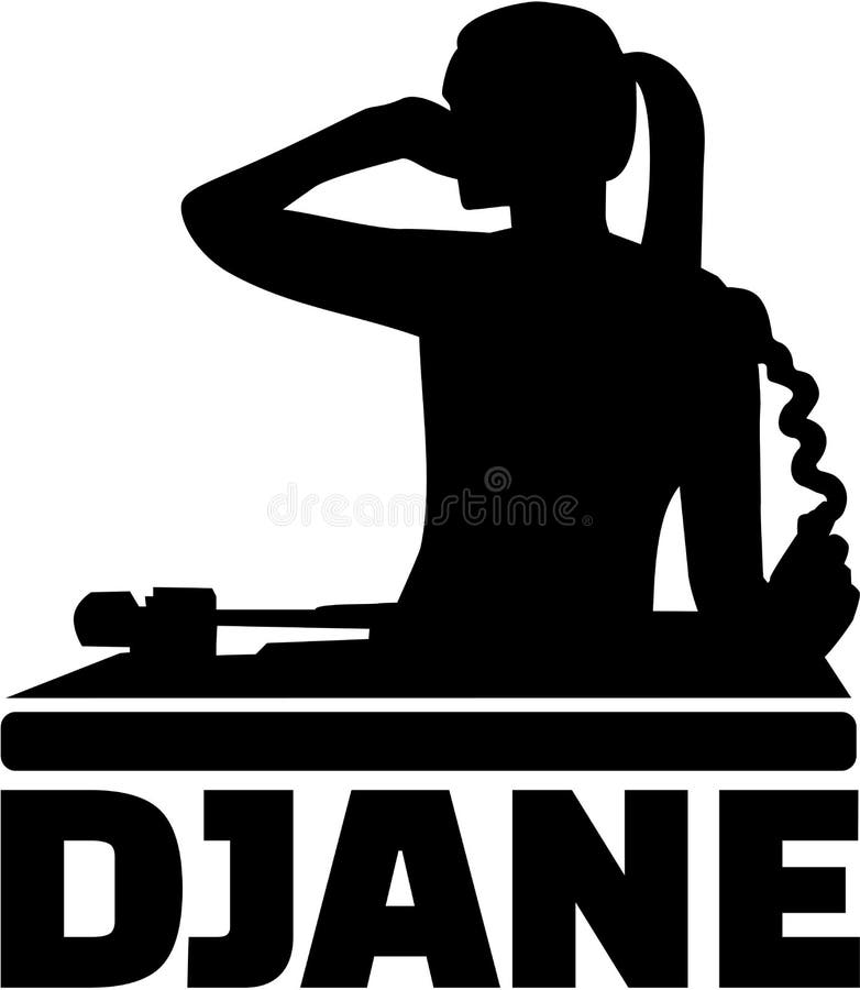 Djane silhouette stock vector. Illustration of party - 107097191
