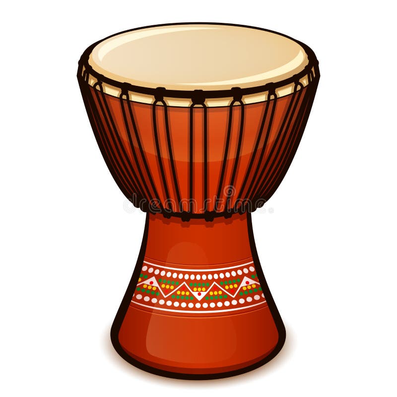 Djembe Do Vetor No Fundo Branco Ilustração do Vetor - Ilustração de ...