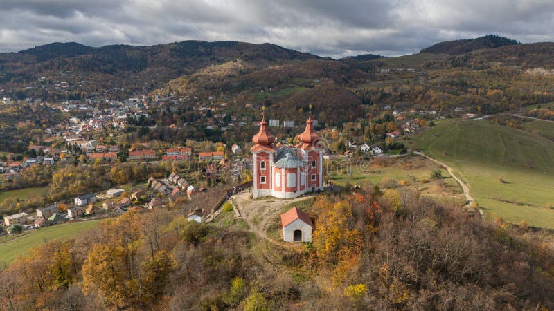 Aerial Photo of Historic Kalvaria Religious Landmark in Banska ...