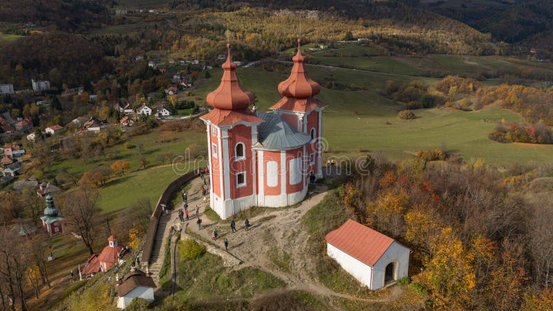 Aerial Photo of Historic Kalvaria Religious Landmark in Banska ...