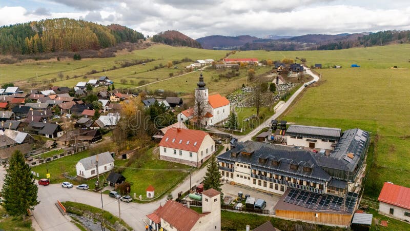 Aerial Drone View of Slovakia S Historic Cicmany Editorial Stock Image ...