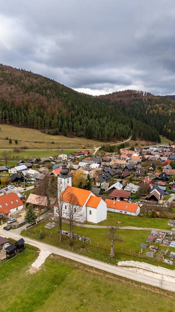 Drone View of Historic Cicmany Village in Slovakia Editorial Photo ...