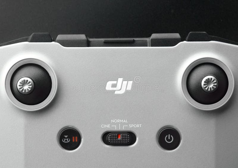 DJI Remote Control on Black Background. Control Stick of the DJI Mavic ...