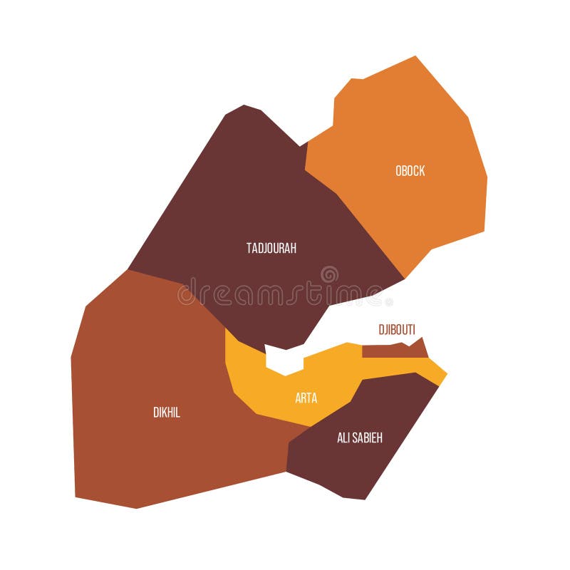 Djibouti Political Map of Administrative Divisions Stock Vector ... Djibouti Political Map of Administrative Divisions Stock Vector ...