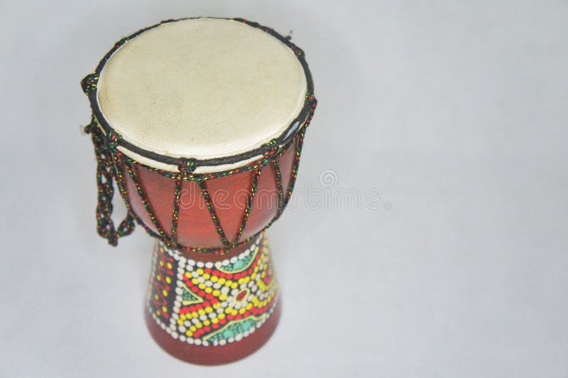 Djimbe or Jimbe Musical Instrument Stock Image - Image of white, music ...