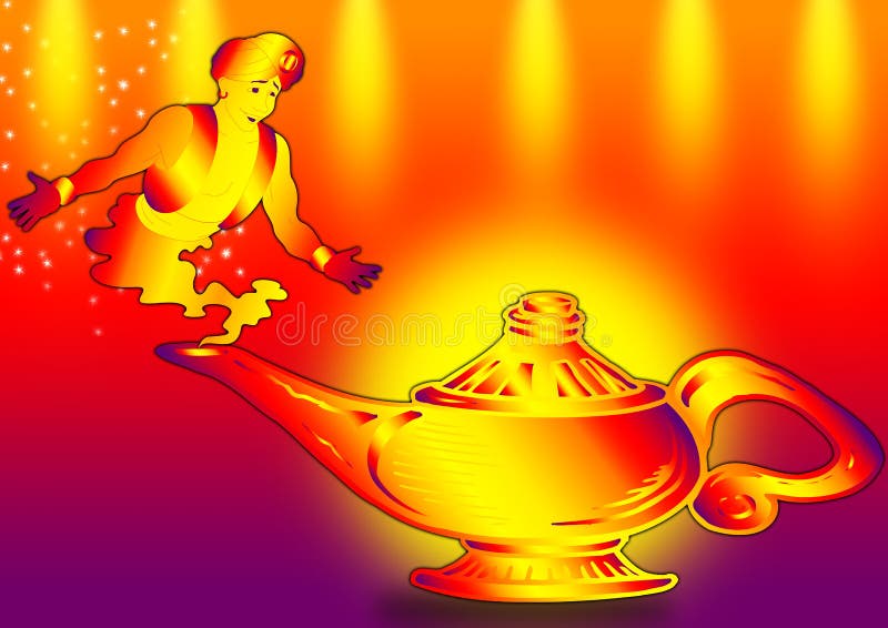 Djinn stock illustration. Illustration of fire, lamp, aladdin - 3719853