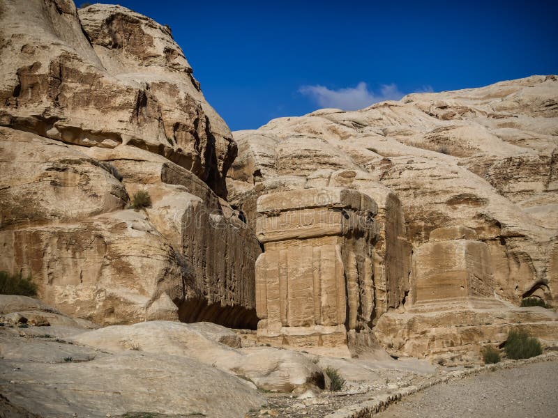 Djinn Blocks in Petra Lost City Stock Image - Image of petra, gateway ...