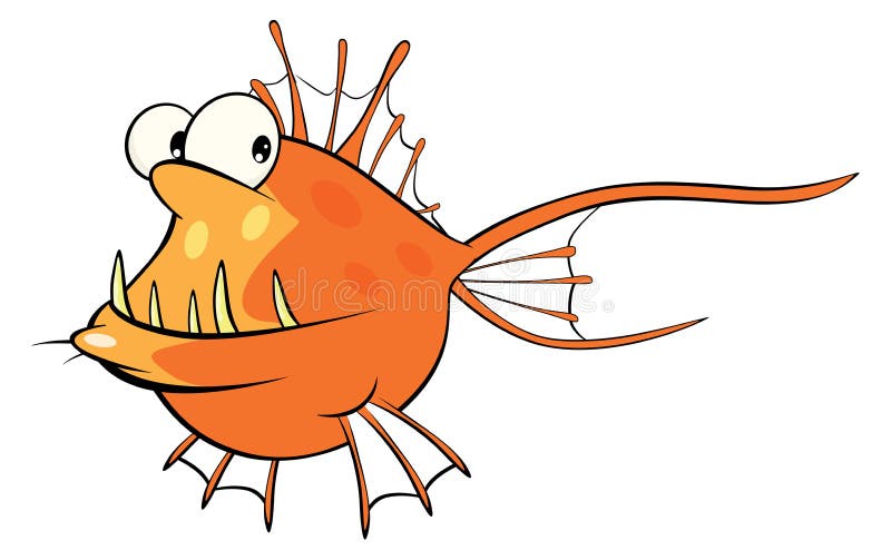 Djup-vatten Fisk Monkfish Cartoon Vektor Illustrationer - Illustration ...