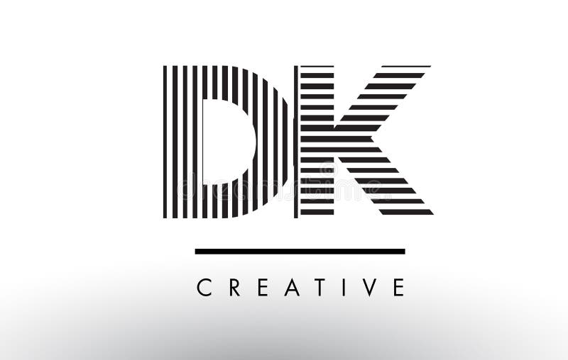 DK D K Black and White Lines Letter Logo Design. Stock Vector ...