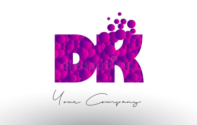 DK D K Dots Letter Logo with Purple Bubbles Texture. Stock Vector ...
