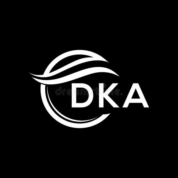DKA Letter Logo Design on Black Background. DKA Creative Circle Letter ...