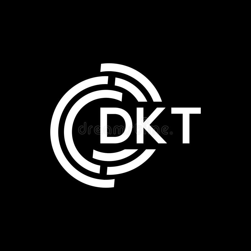 DKT Letter Logo Design on Black Background. DKT Creative Initials ...