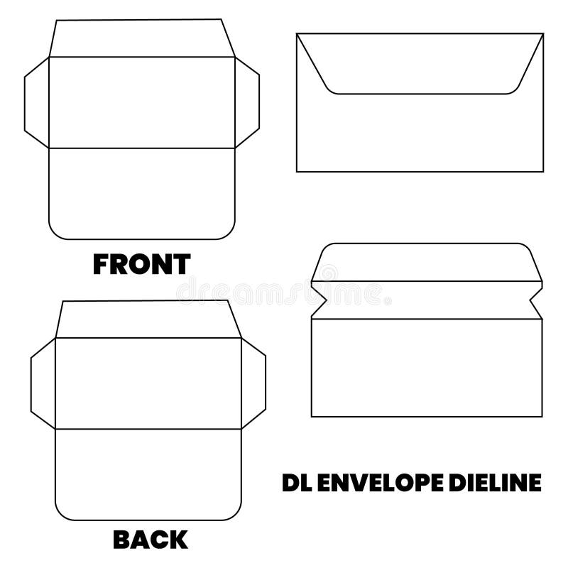 Dl envelope dieline stock vector. Illustration of flap - 379475771