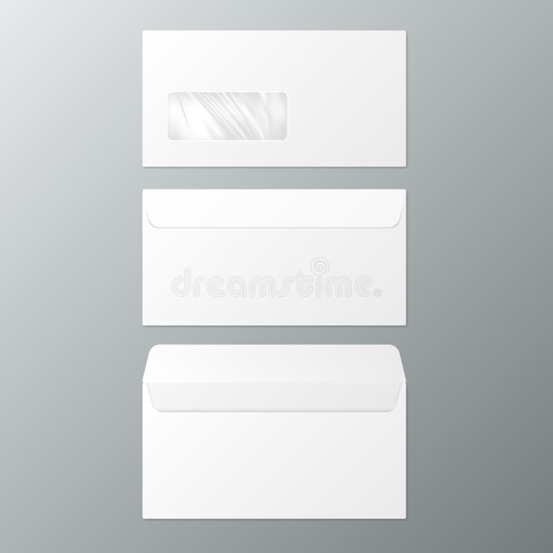 DL Envelopes. Front and Back View Stock Illustration - Illustration of ...