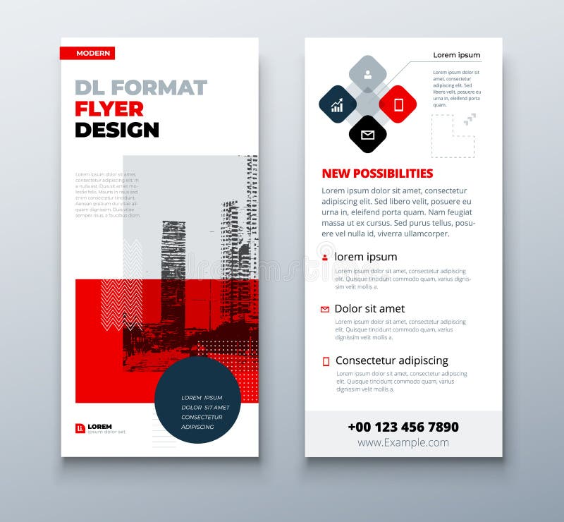 DL Flyer Design Layout. Black Red DL Corporate Business Template for ...