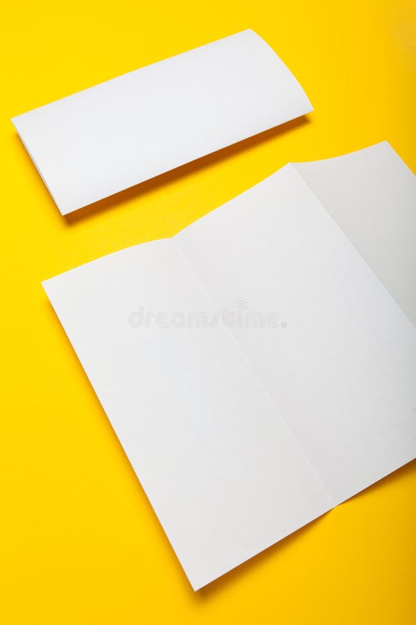 DL Flyer Leaflet, Tri Fold Brochure Stock Photo - Image of envelope ...
