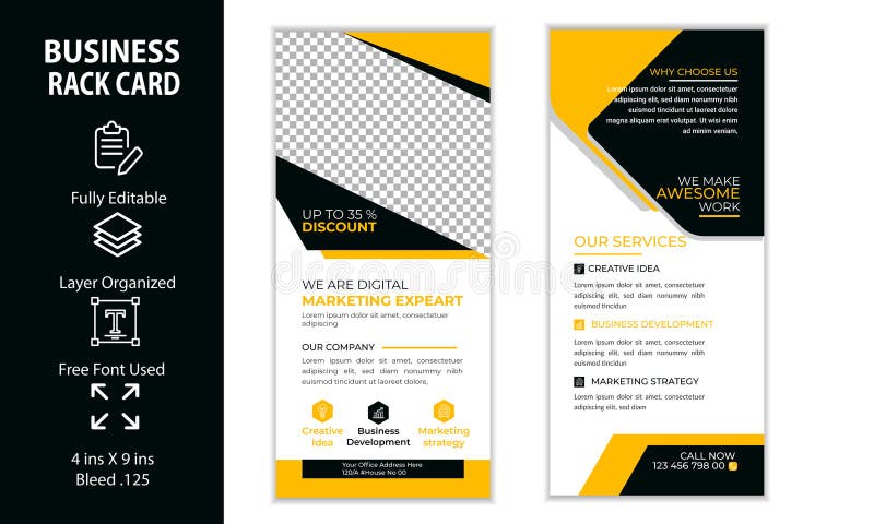 Dl Flyer Rack Card Template Creative Simple Design Stock Illustration ...