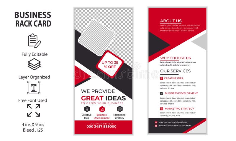 DL Flyer Rack Card Template Design for Corporate Business Stock Image ...