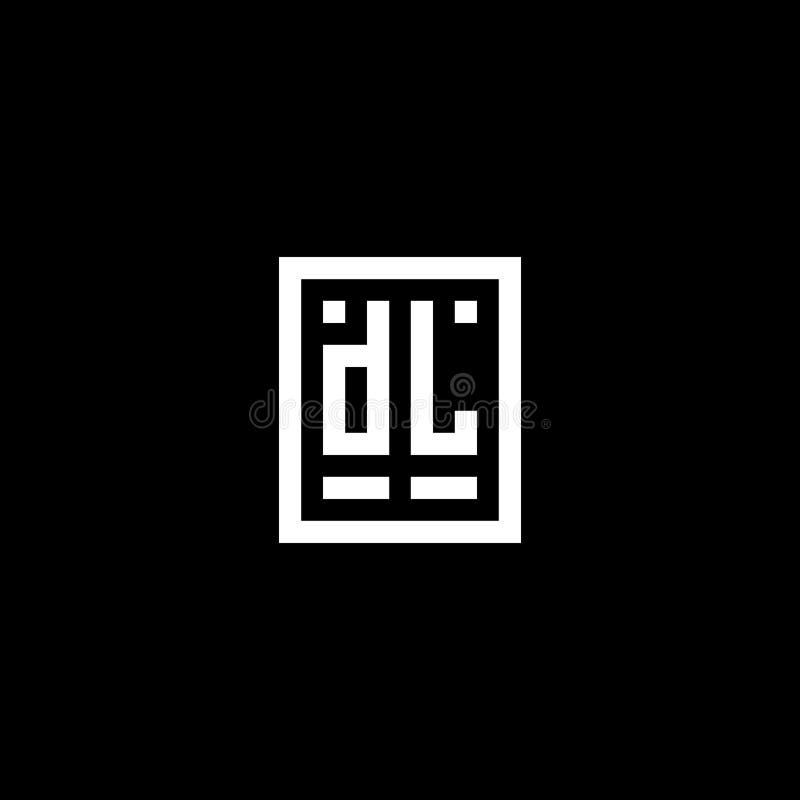 DL Initial Logo with Square Rectangular Shape Style Stock Illustration ...
