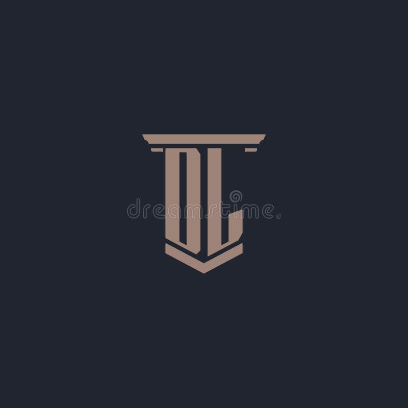 DL Initial Monogram Logo with Pillar Style Design Stock Vector ...